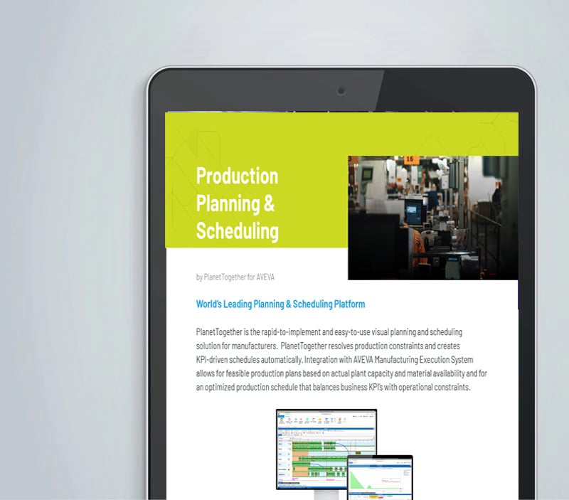 Advanced planning and scheduling with Planet Together Product brochure